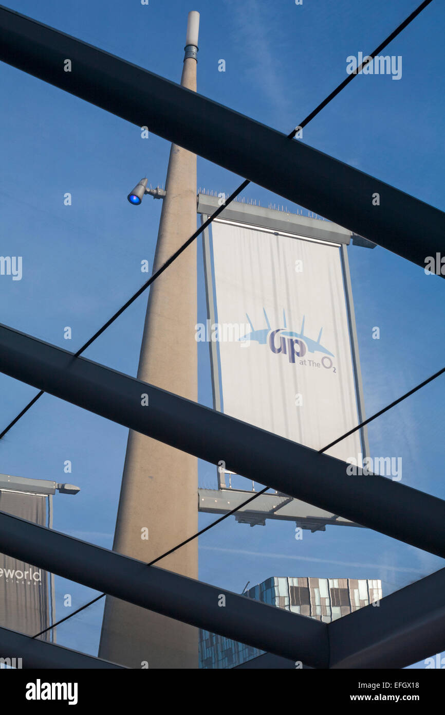 Up at the O2 banner outside The O2, Peninsula Square, London, UK in ...