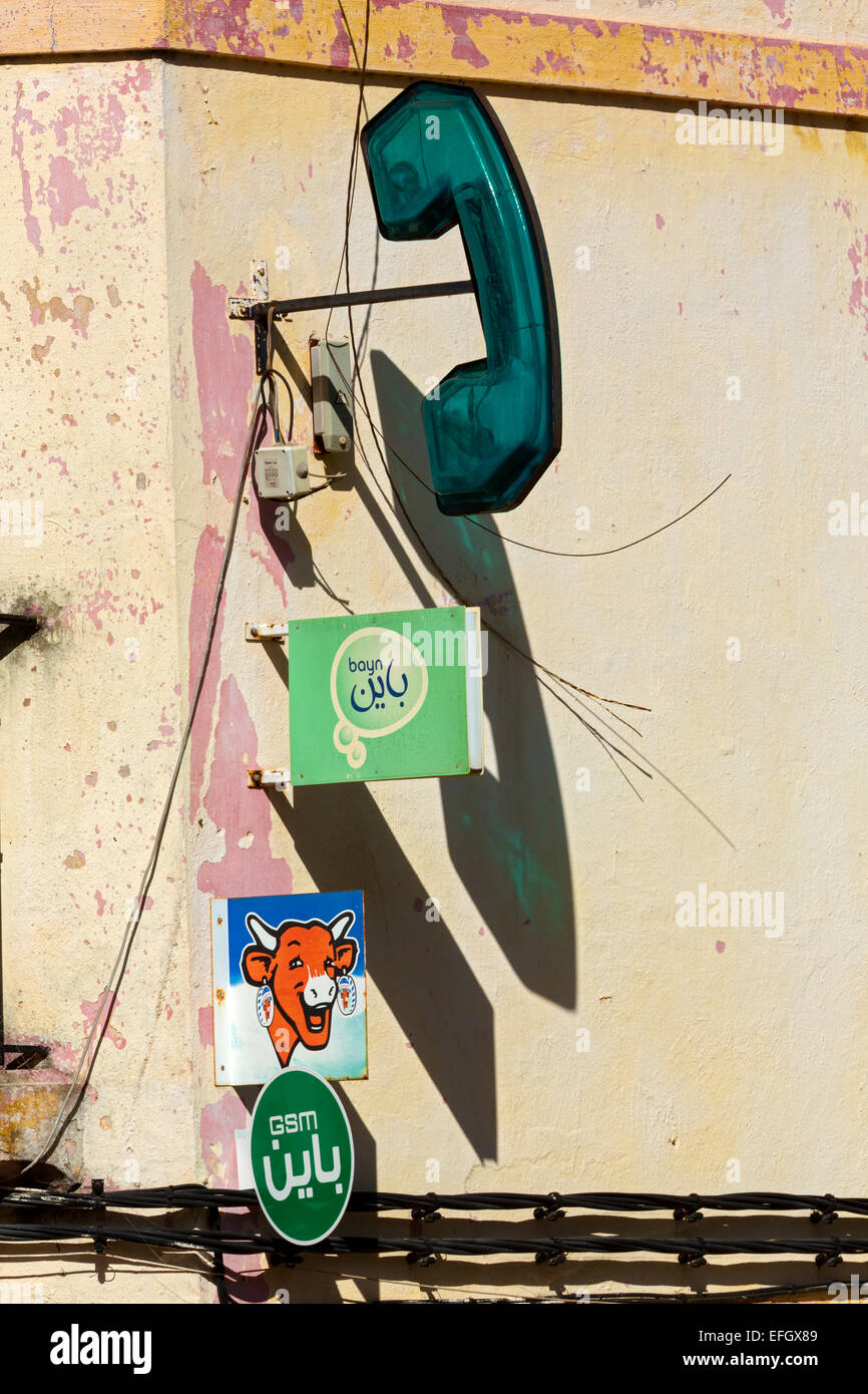 Sign - Advertising at Tangier, Morocco Stock Photo - Alamy