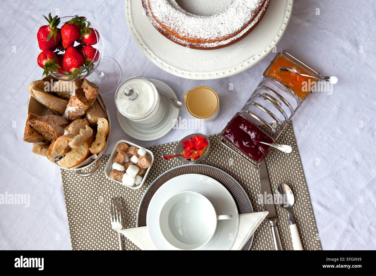 French breakfast on a table Stock Photo - Alamy