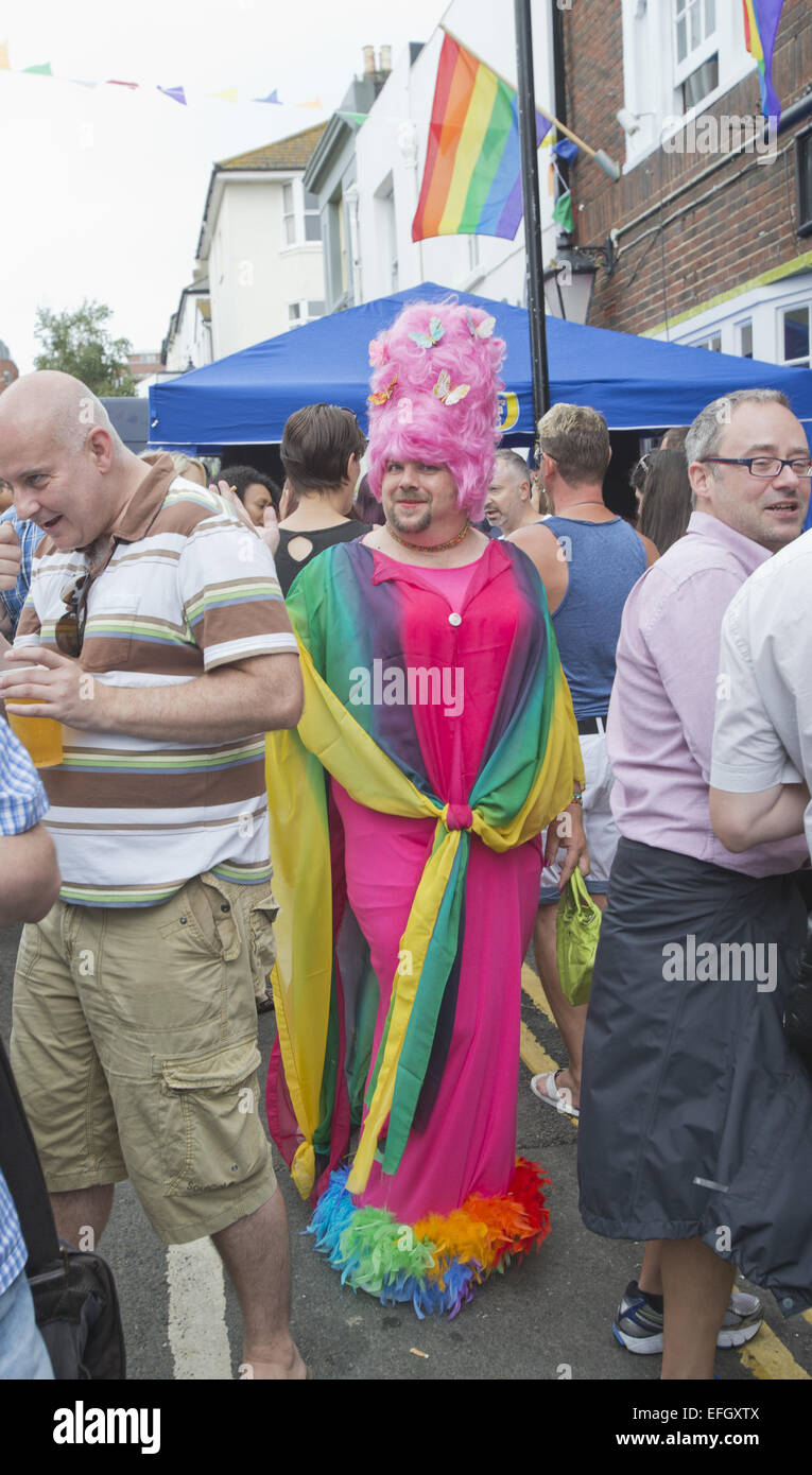 People celebrate Brighton Pride with a parade through the city ...