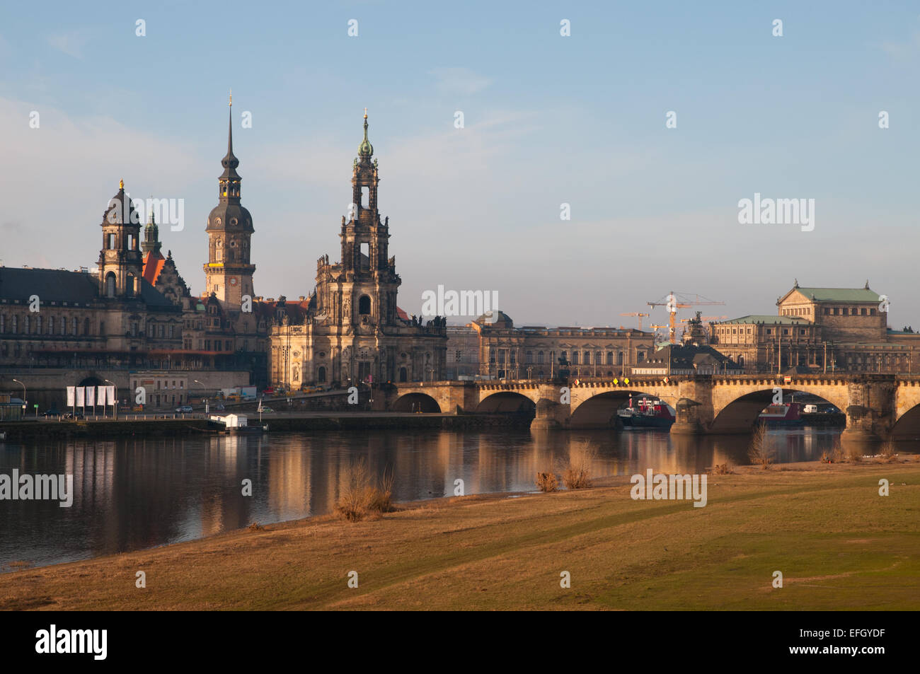 Skyline of Dresden, Elbe river Stock Photo - Alamy