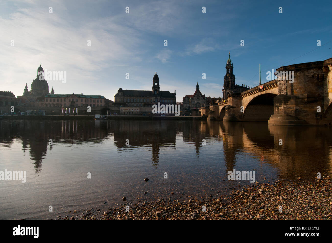 Skyline of Dresden, Elbe river Stock Photo - Alamy