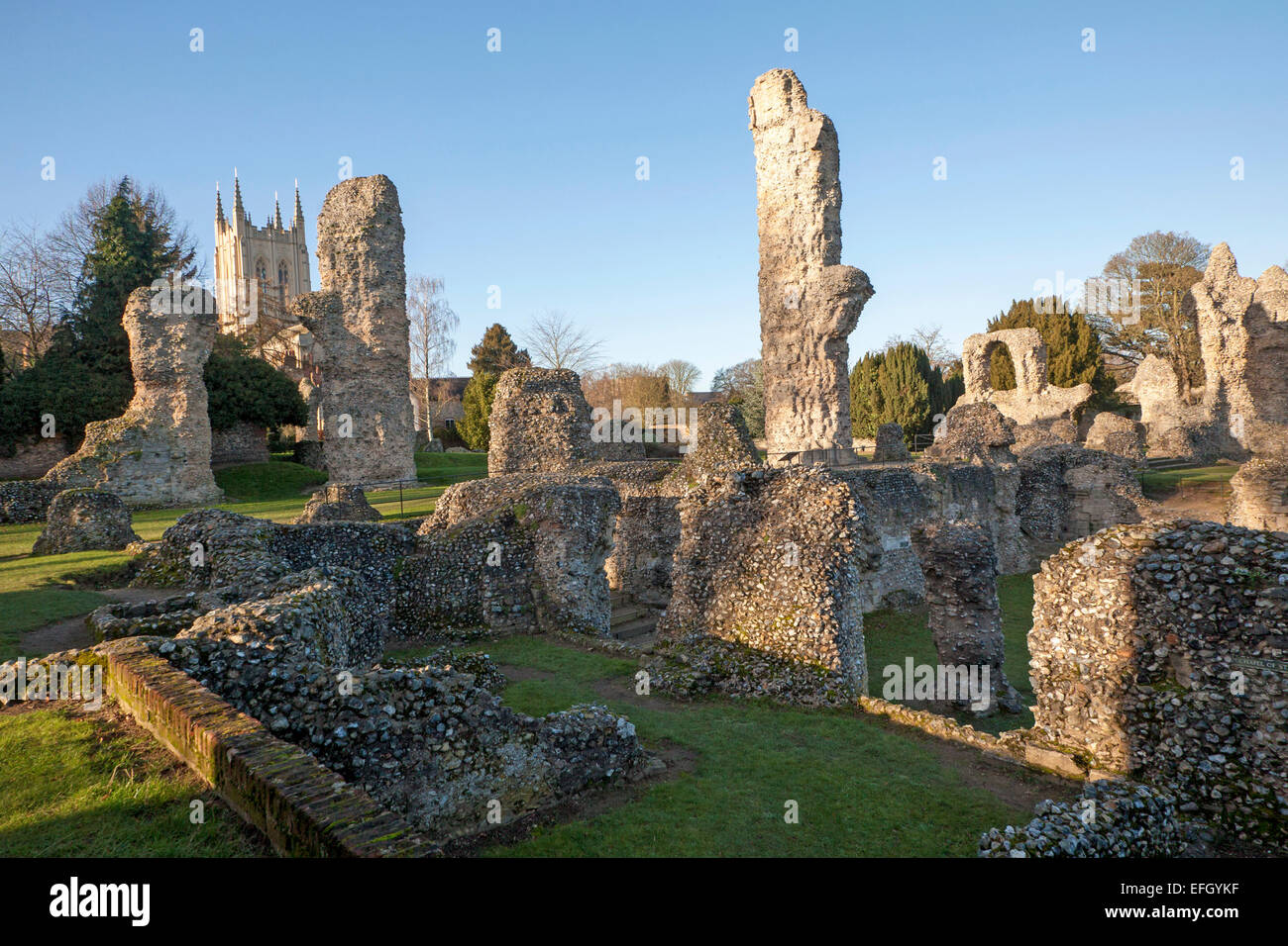 Abbey monastic ruins and cathedral grounds, Bury St Edmunds, Suffolk ...