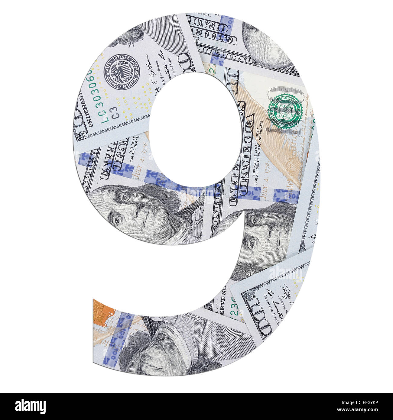 Alphabetic number nine Stock Photo - Alamy