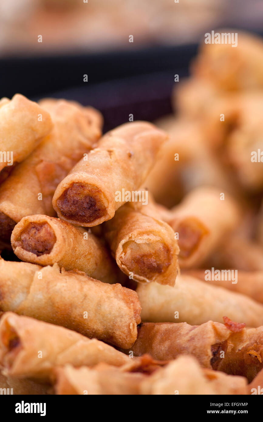 Asian nems on a market stall Stock Photo - Alamy