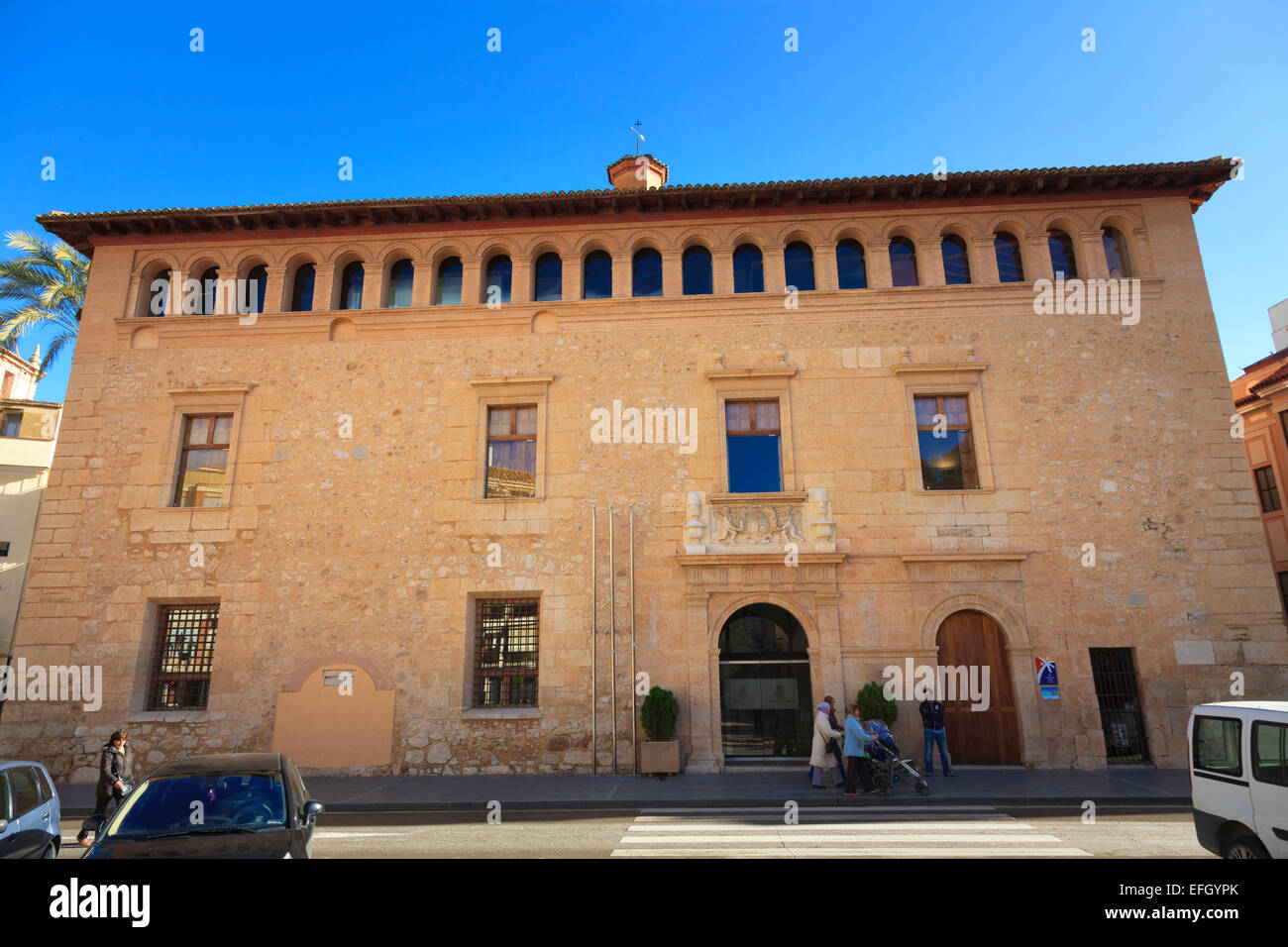 Exterior of the tourist information building in the Plaza Mayor Liria ...