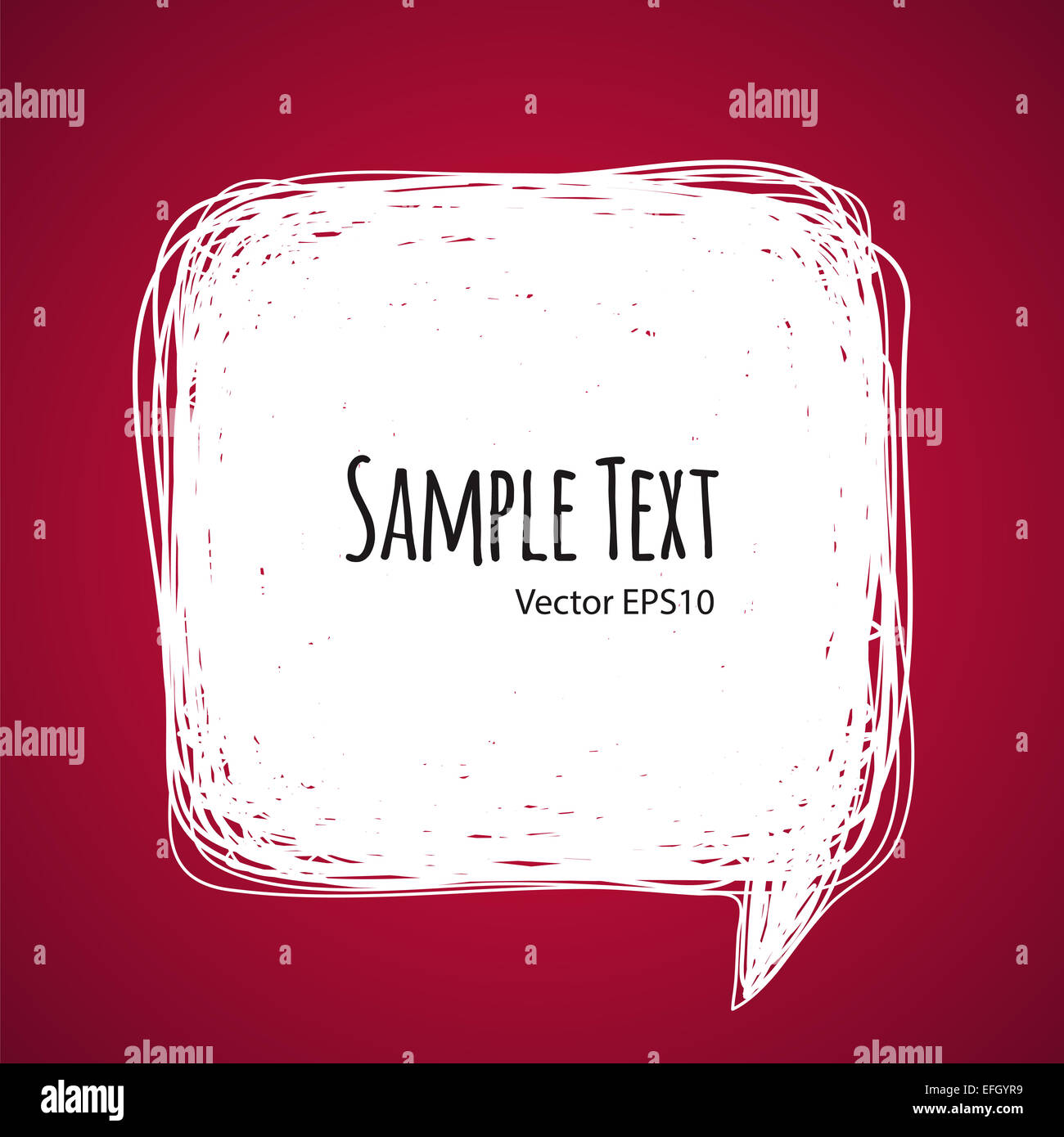 Square Doodle Speech Bubble Stock Photo - Alamy