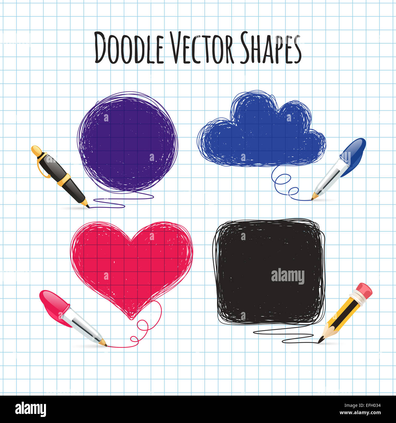 Vector Doodle Shapes Set Stock Photo - Alamy