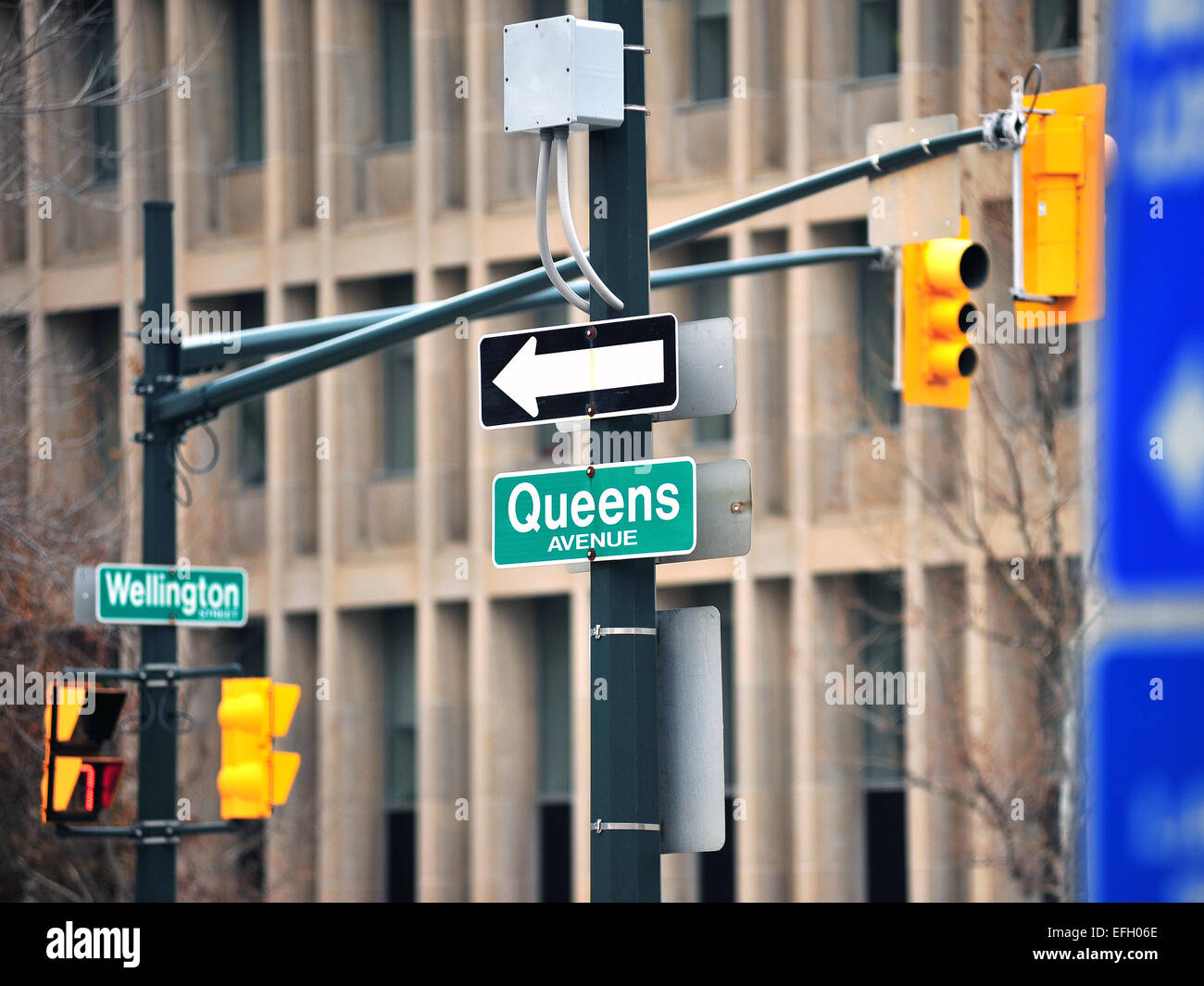 A Canadian one way street in London, Ontario Stock Photo - Alamy
