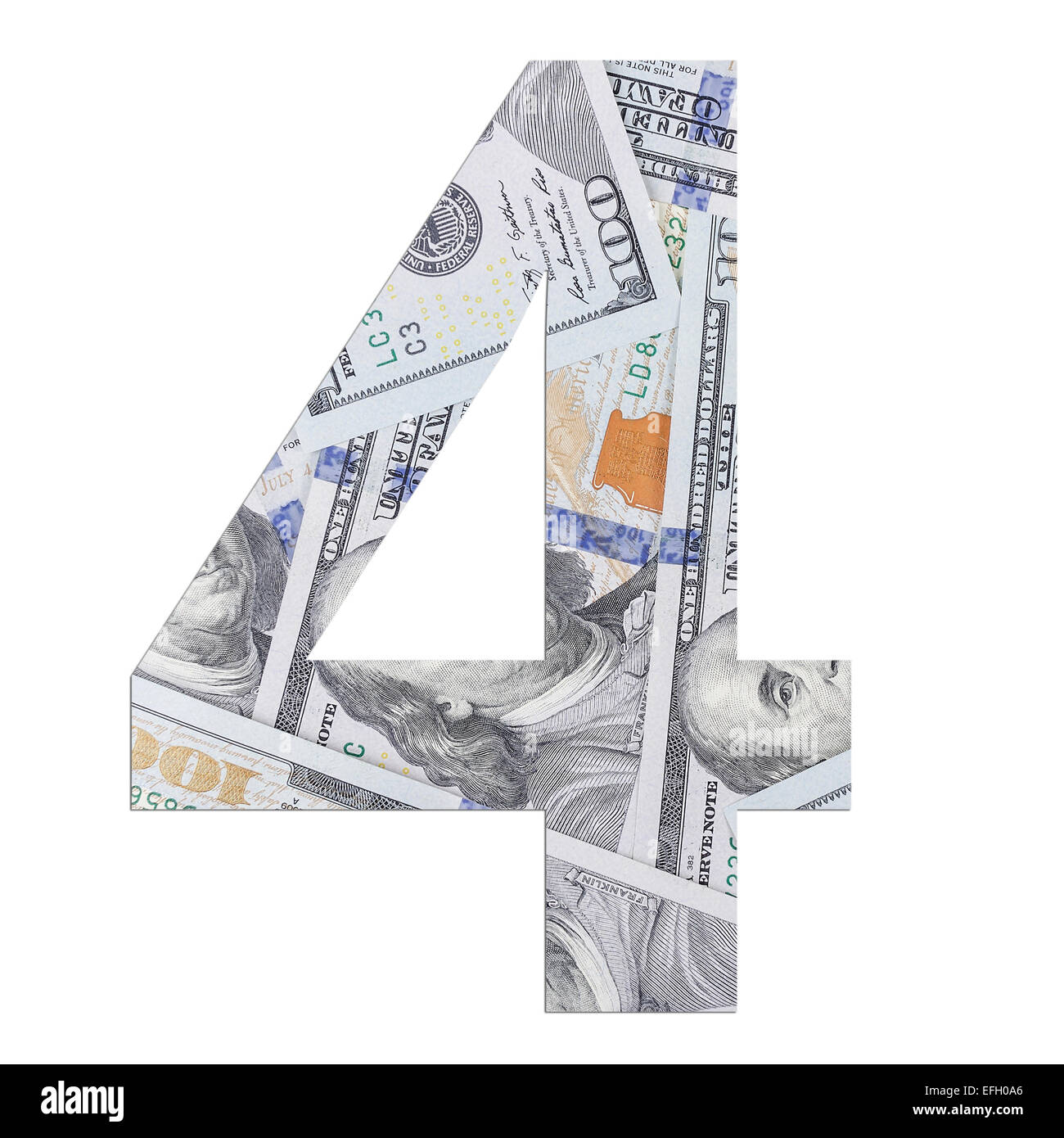 Alphabetic number four Stock Photo - Alamy