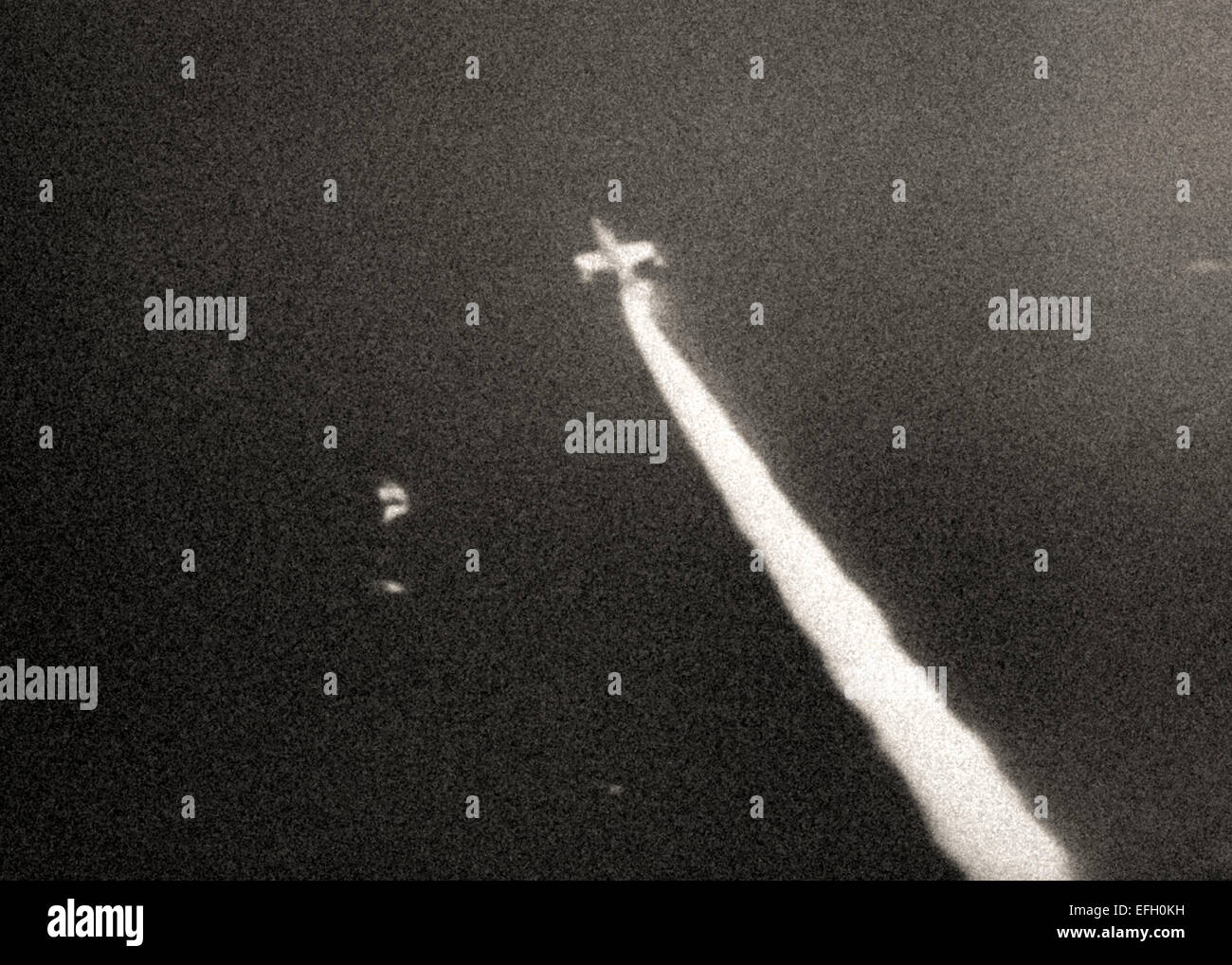 A Henschel Hs 293 anti-shipping air to surface guided missile in flight ...