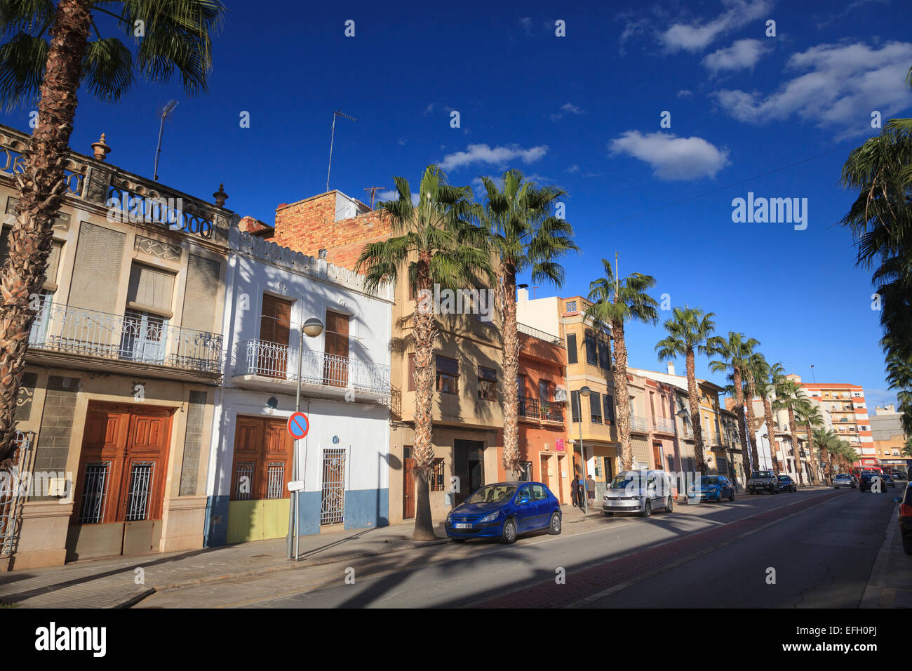 Les Courts Valencianes Avenue the main street in Turis Spain Stock ...