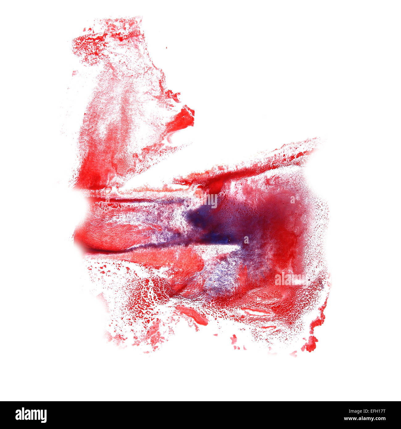 abstract Red, dark blue drawing stroke ink watercolor brush water color ...