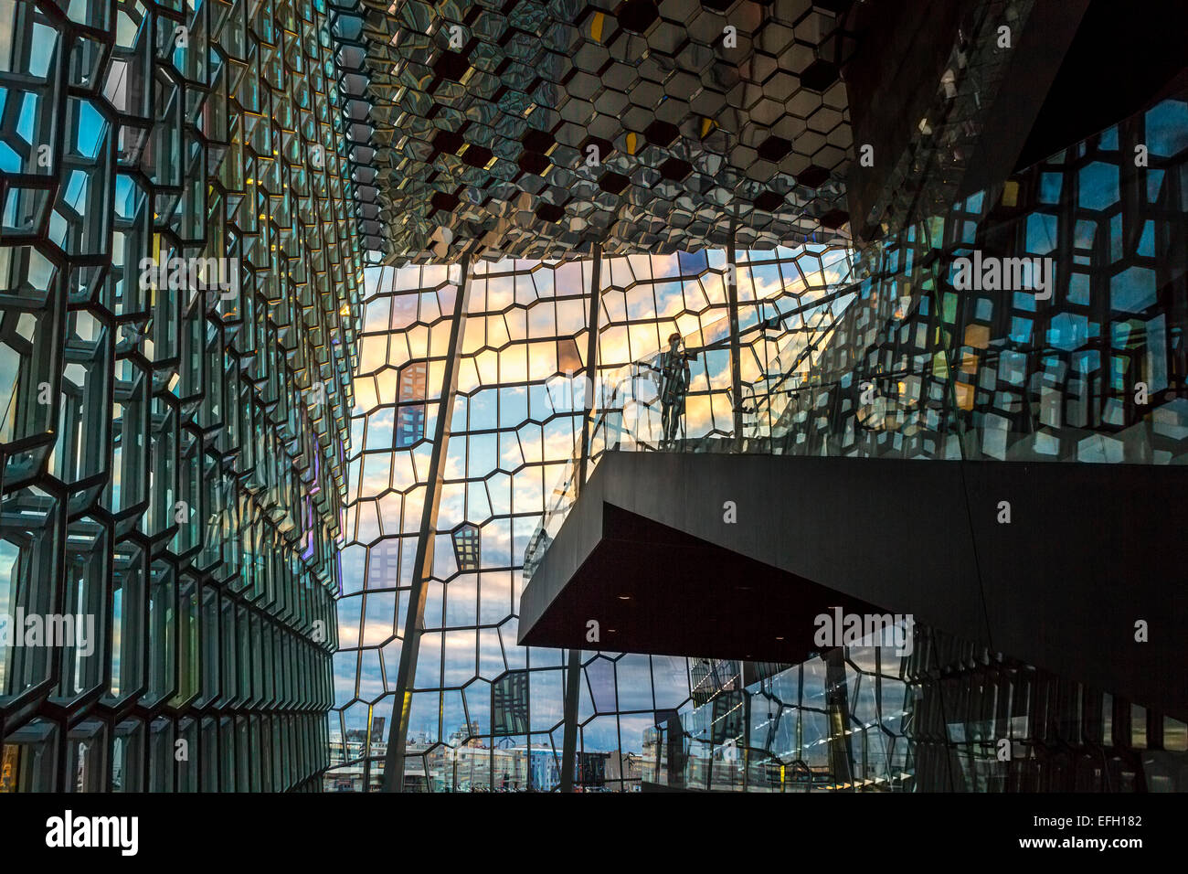 Interior at Harpa Concert and Convention Center, Reykjavik, Iceland ...
