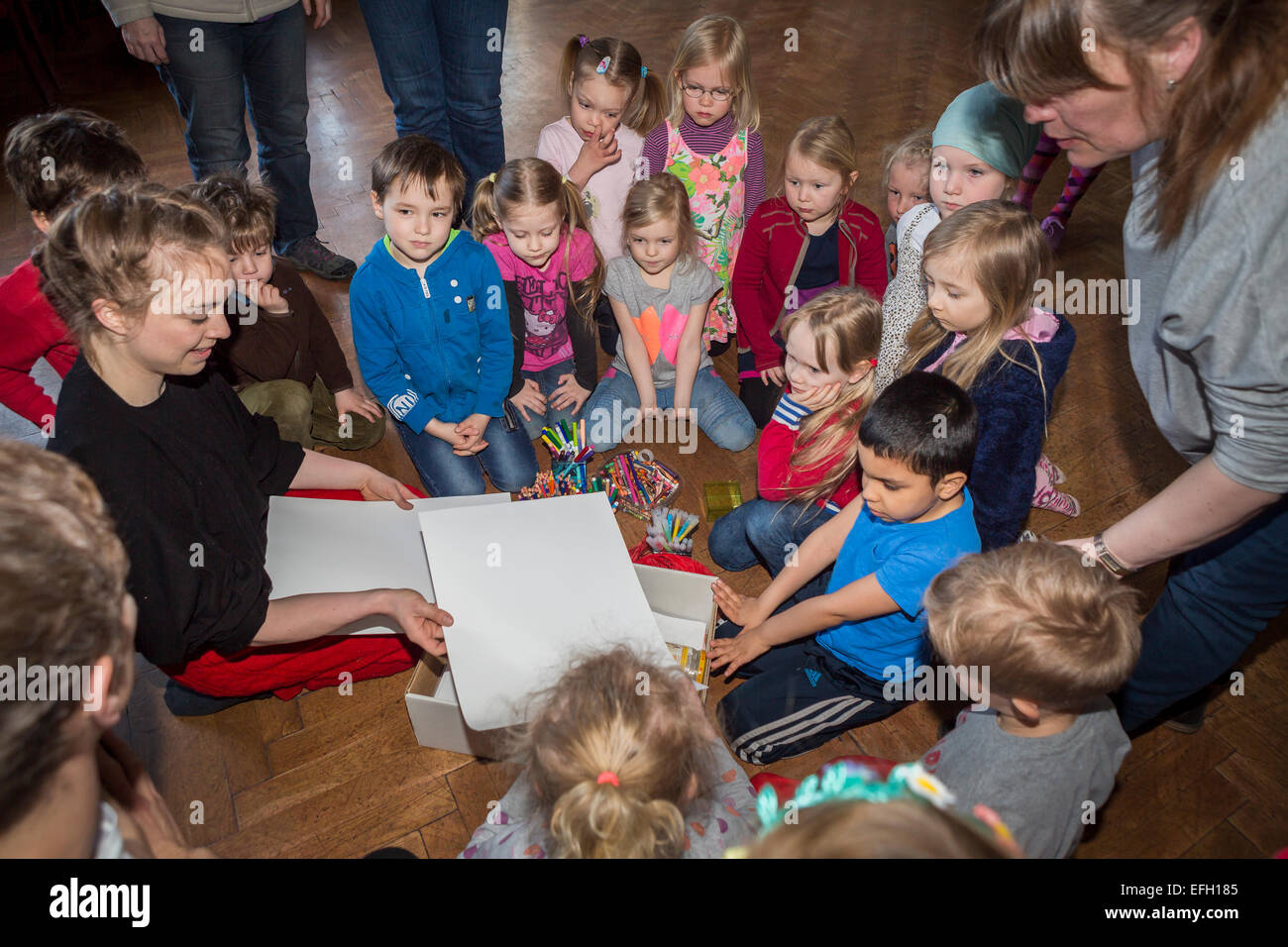 Children at the Idno Theater, Annual Children's Festival, Reykjavik ...