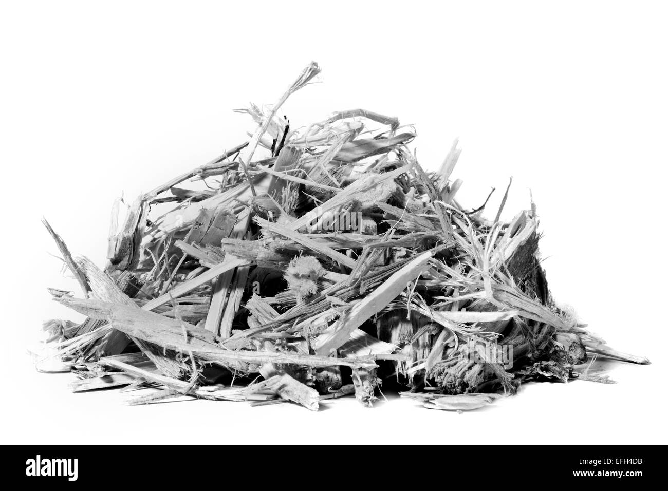Forestry waste wood shavings for biomass, black and white Stock Photo ...