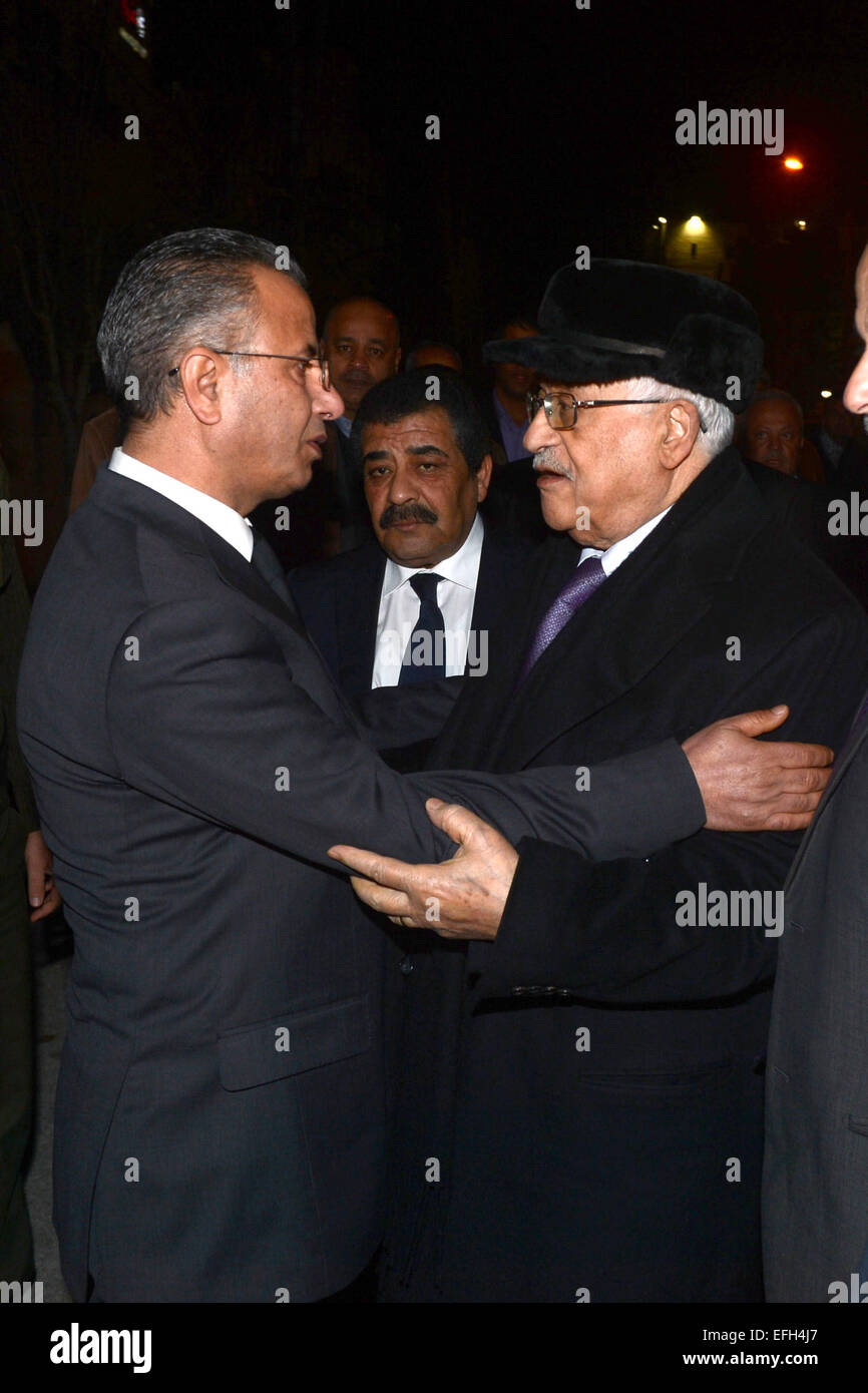 Ramallah, West Bank, Palestinian Territory. 4th Feb, 2015. Palestinian ...