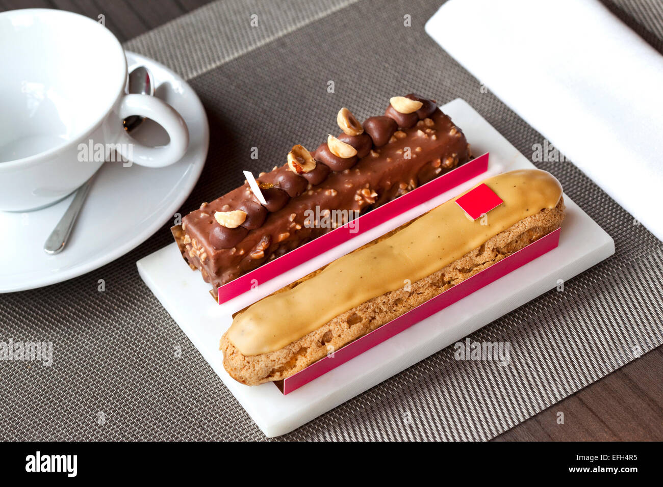 French pastries in a tea room Stock Photo - Alamy