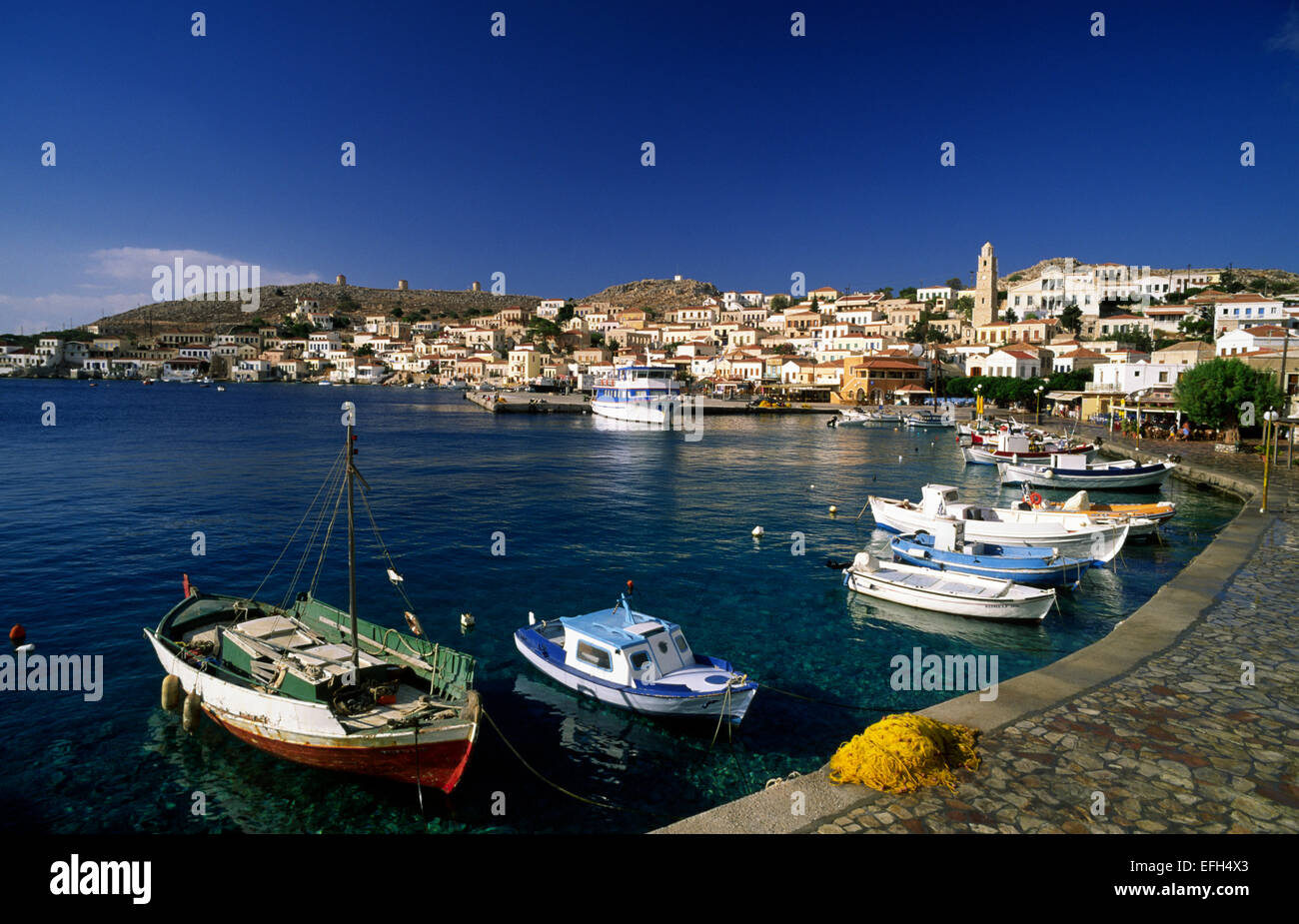 Greece, Dodecanese Islands, Halki, port Stock Photo - Alamy