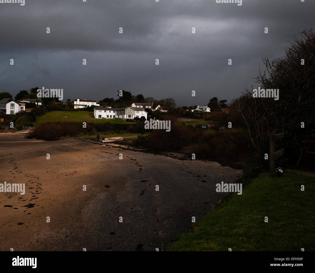 Exclusive village of Rock North Cornwall Stock Photo - Alamy