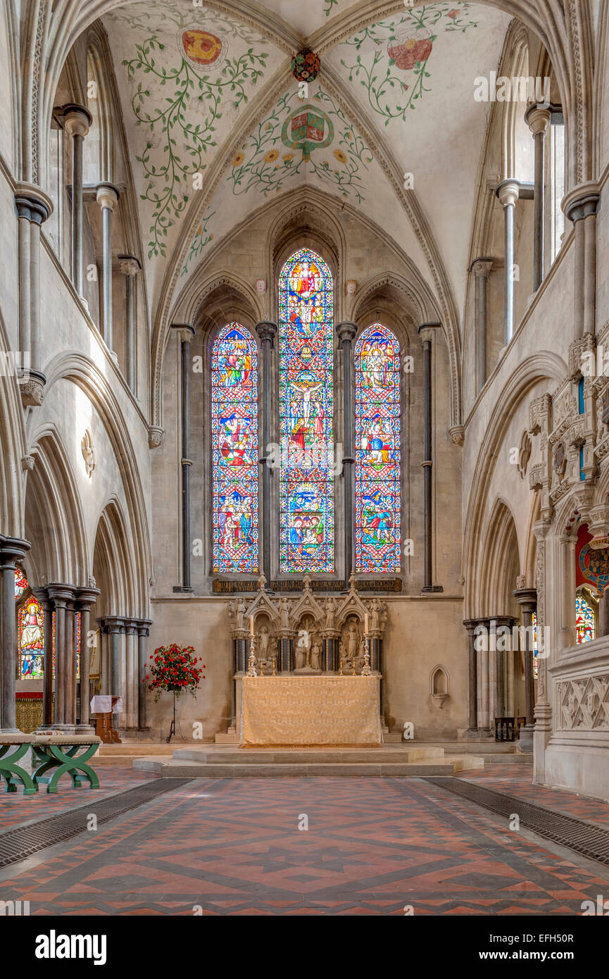 architectural detail inside of the priory church of St Mary and St ...