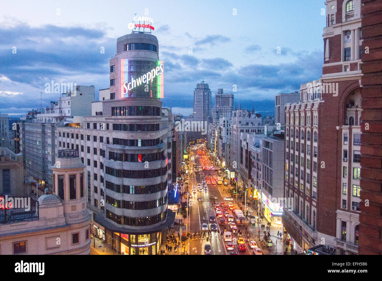 Aerial view madrid night hi-res stock photography and images - Alamy