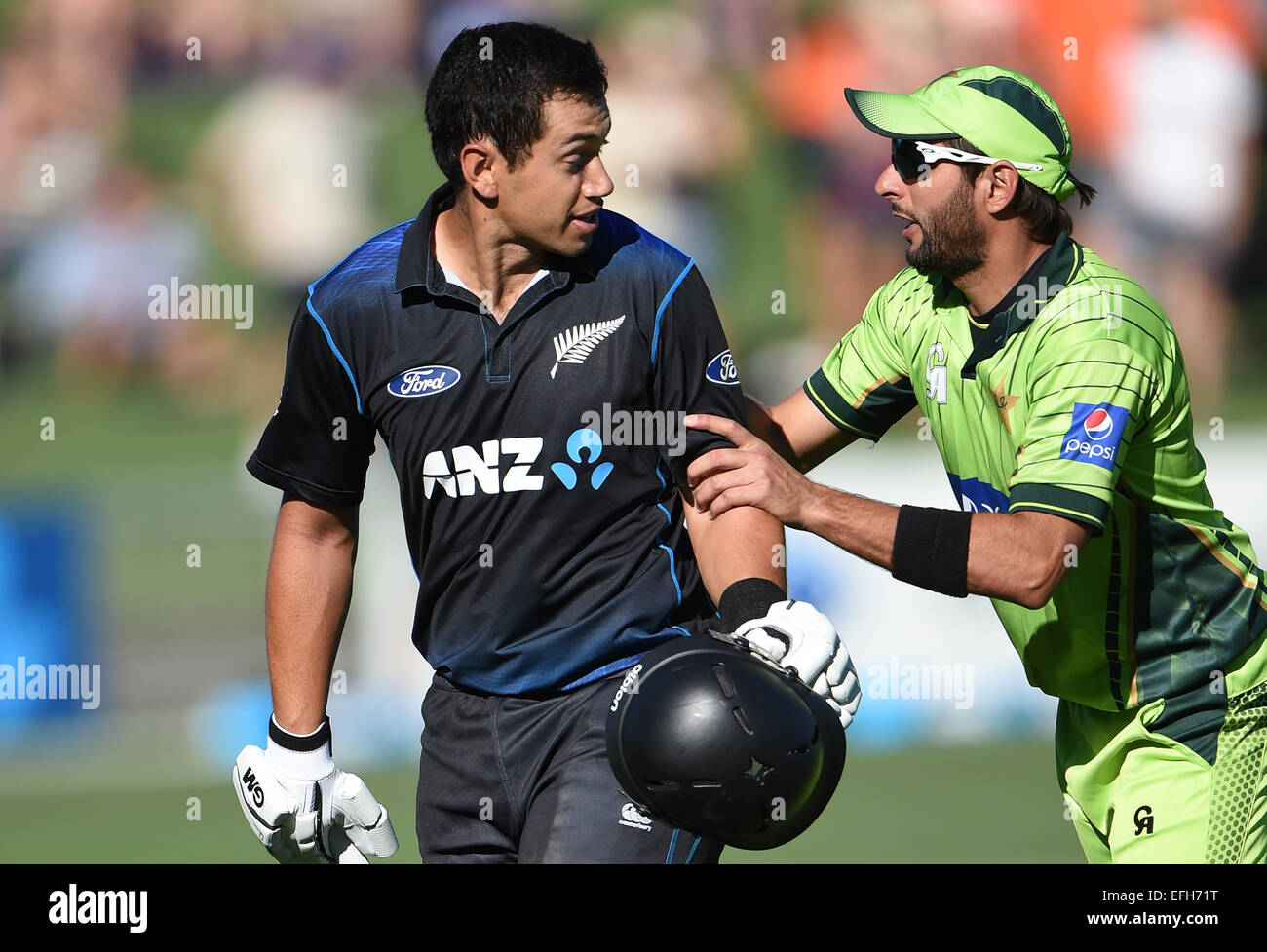 Napier, New Zealand. 03rd Feb, 2015. Ross Taylor celebrates his century ...