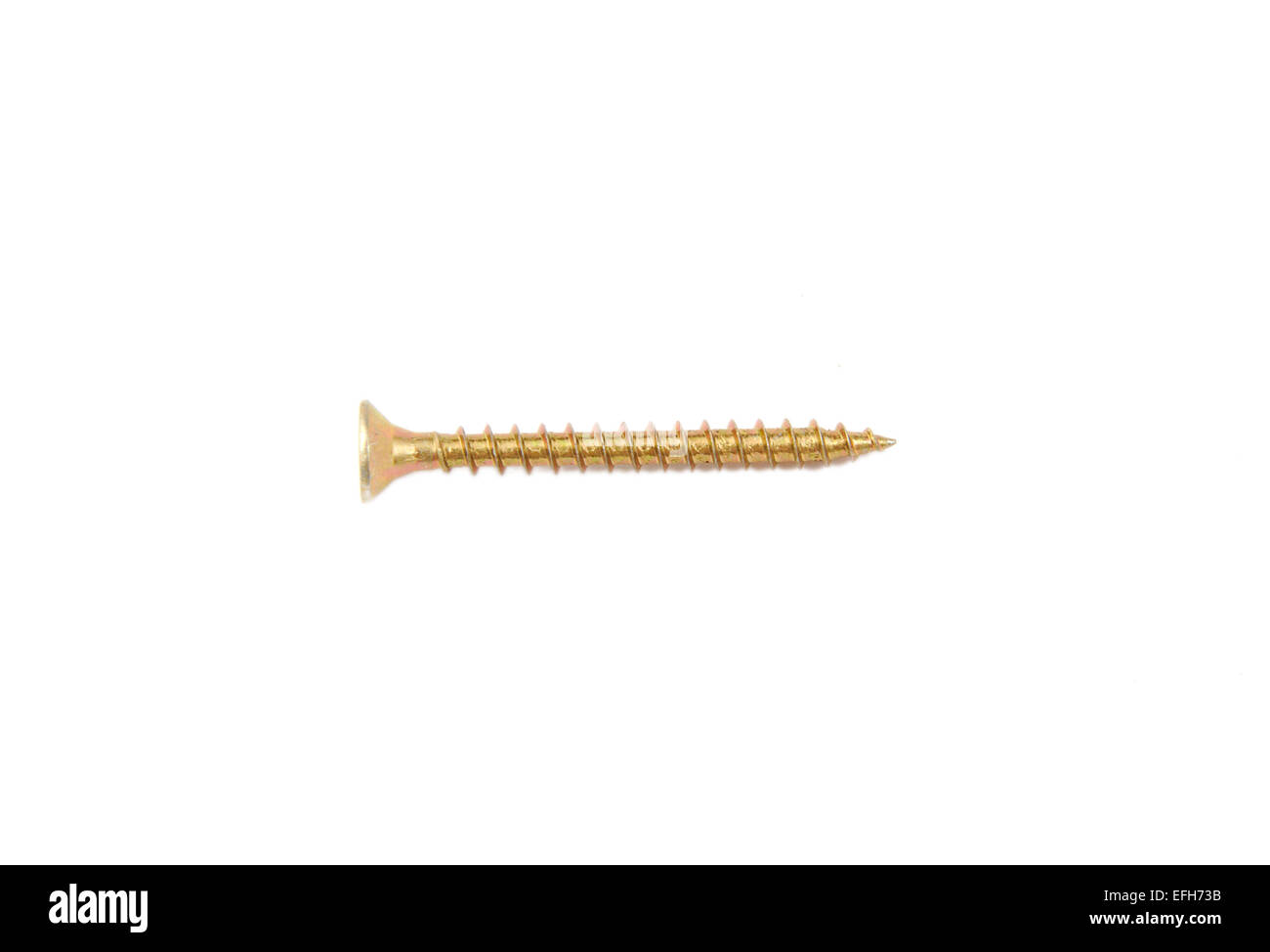 Close up of golden screw on a white background Stock Photo - Alamy