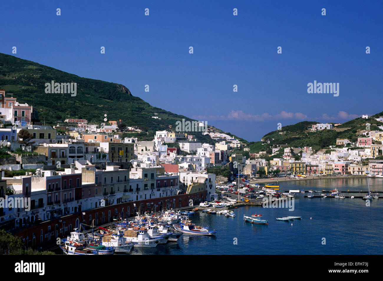 Italy, Lazio, Pontine Islands, Ponza island, village port Stock Photo ...