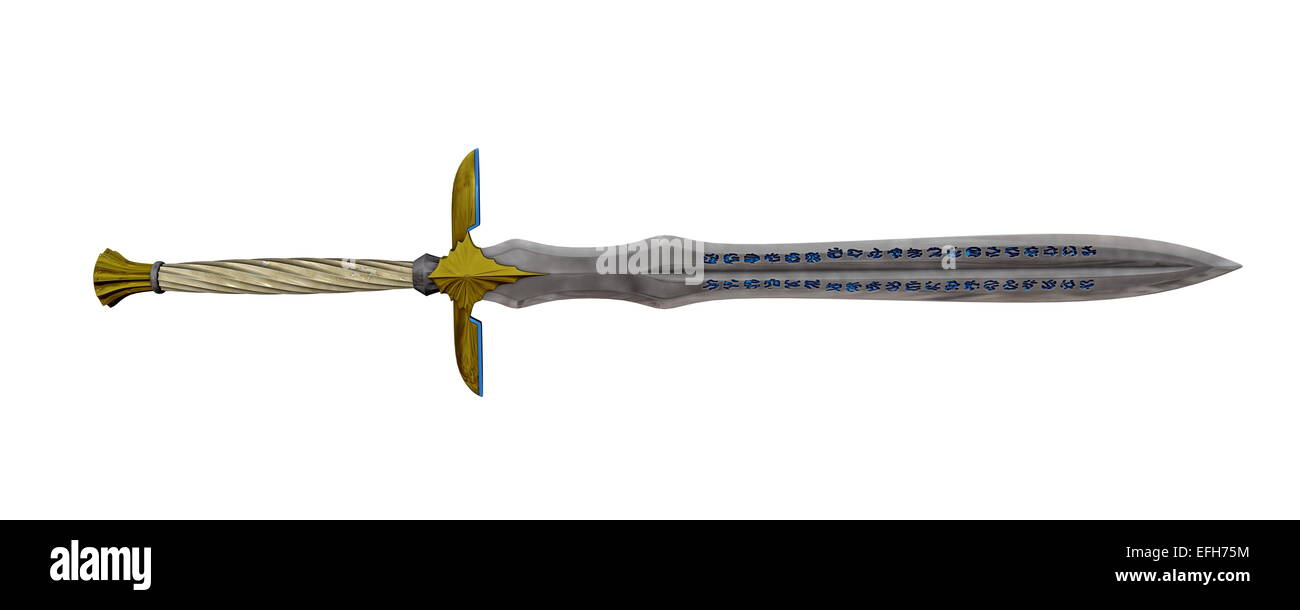 Elf sword isolated in white background - 3D render Stock Photo - Alamy