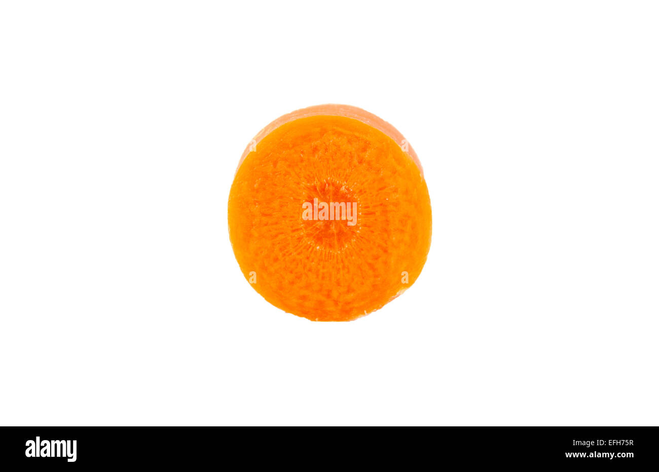 Single slice of carrot isolated on white background Stock Photo - Alamy