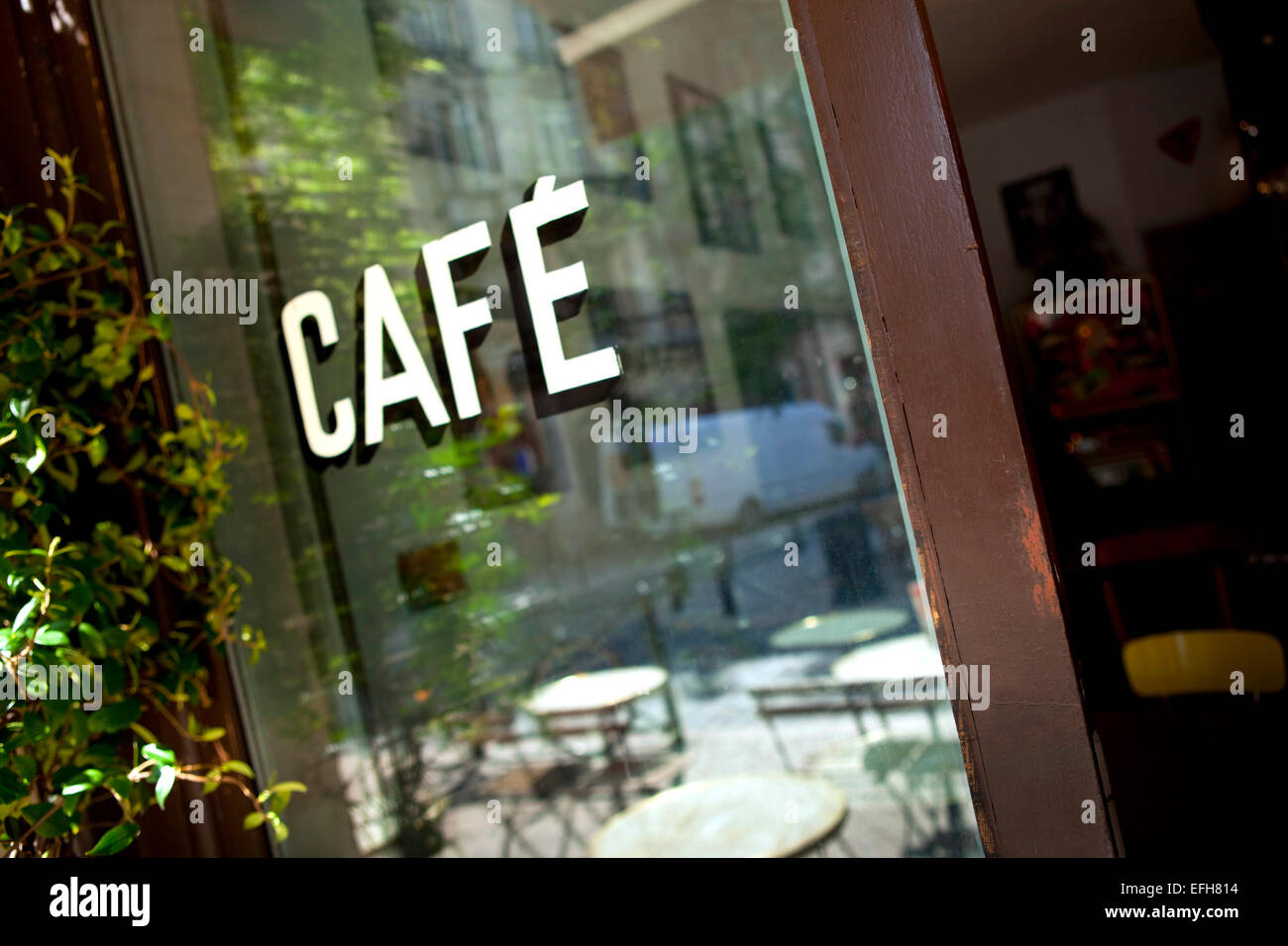 Window of an old French bistro Stock Photo - Alamy