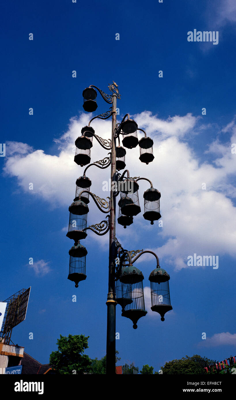 Urban street light in Solo Surakarta in Java in Indonesia in Southeast ...