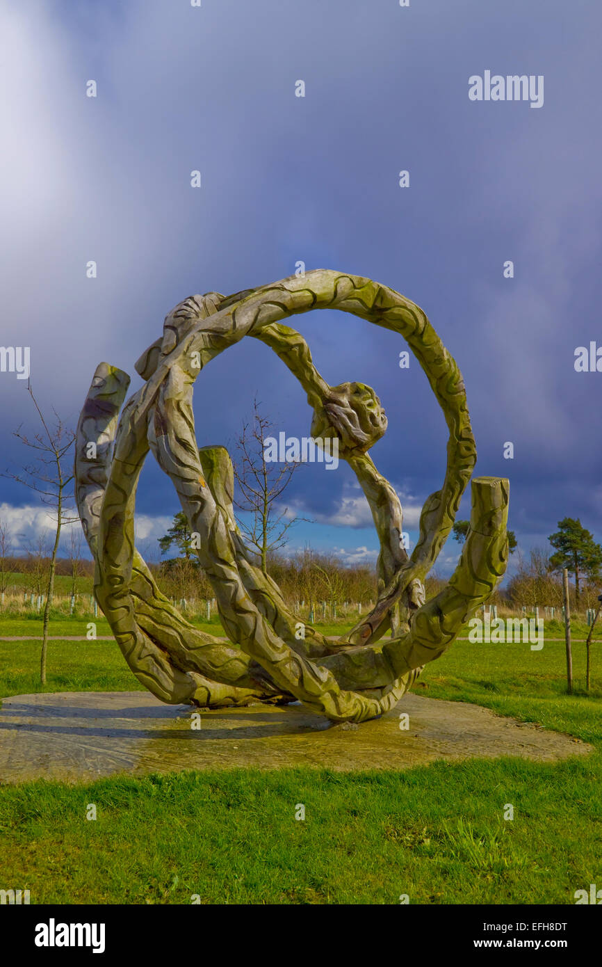 Sculpture in White horse country park Detling hill kent Stock Photo - Alamy