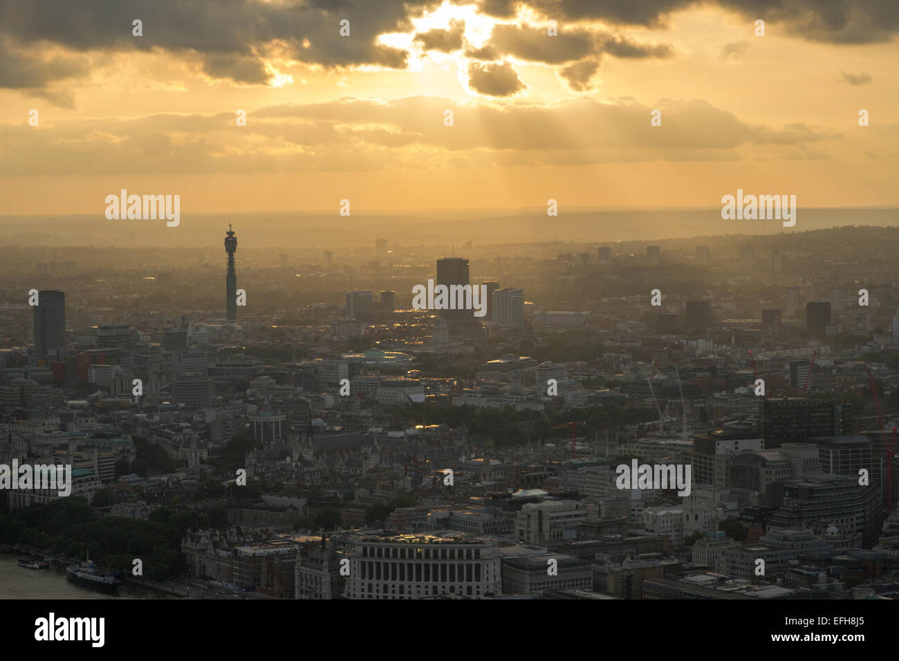 Aerial view sunrise over london hi-res stock photography and images - Alamy