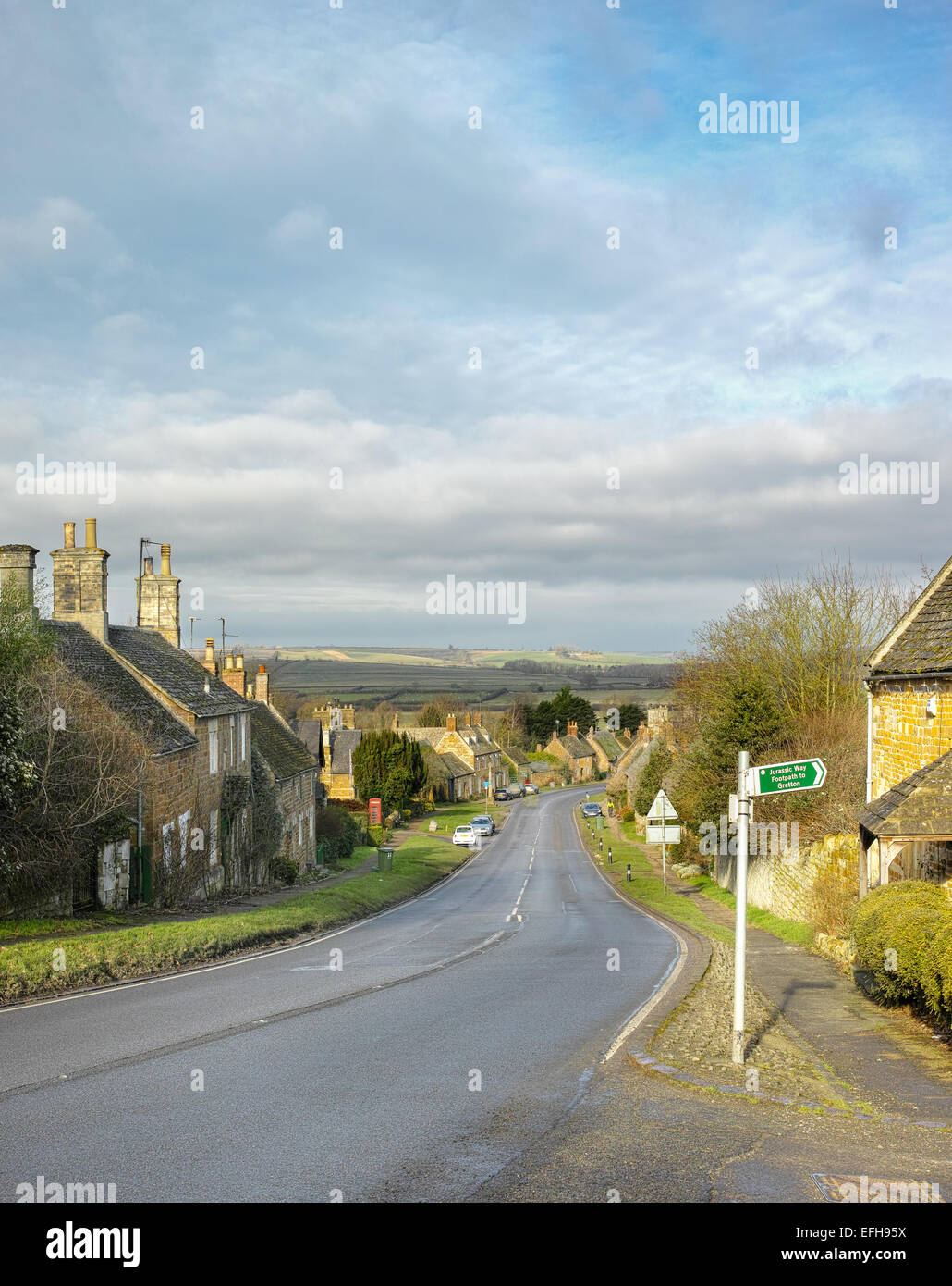 Northern entrance to the english village of Rockingham with Welland ...