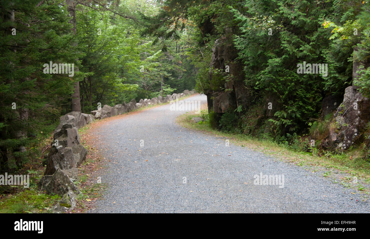 Acadia National Park, ME – September 6, 2014: The carriage trails wind ...