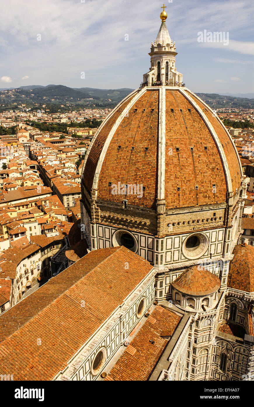 Top view on the Duomo and the historical center of Florence, Ital Stock ...