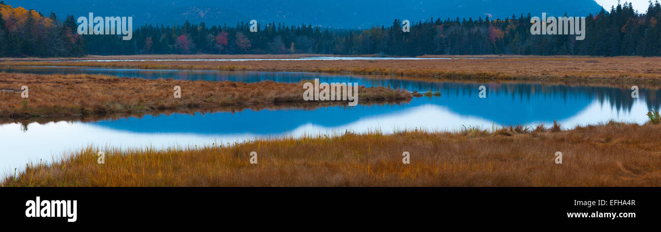 Bass Harbor Marsh and the view towards Bernard Mountain and Mansell ...