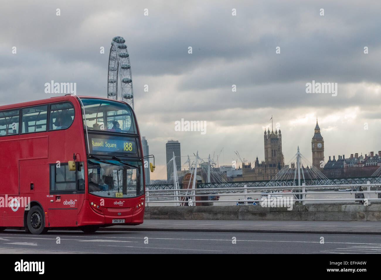 Double decker bus in London Stock Photo - Alamy