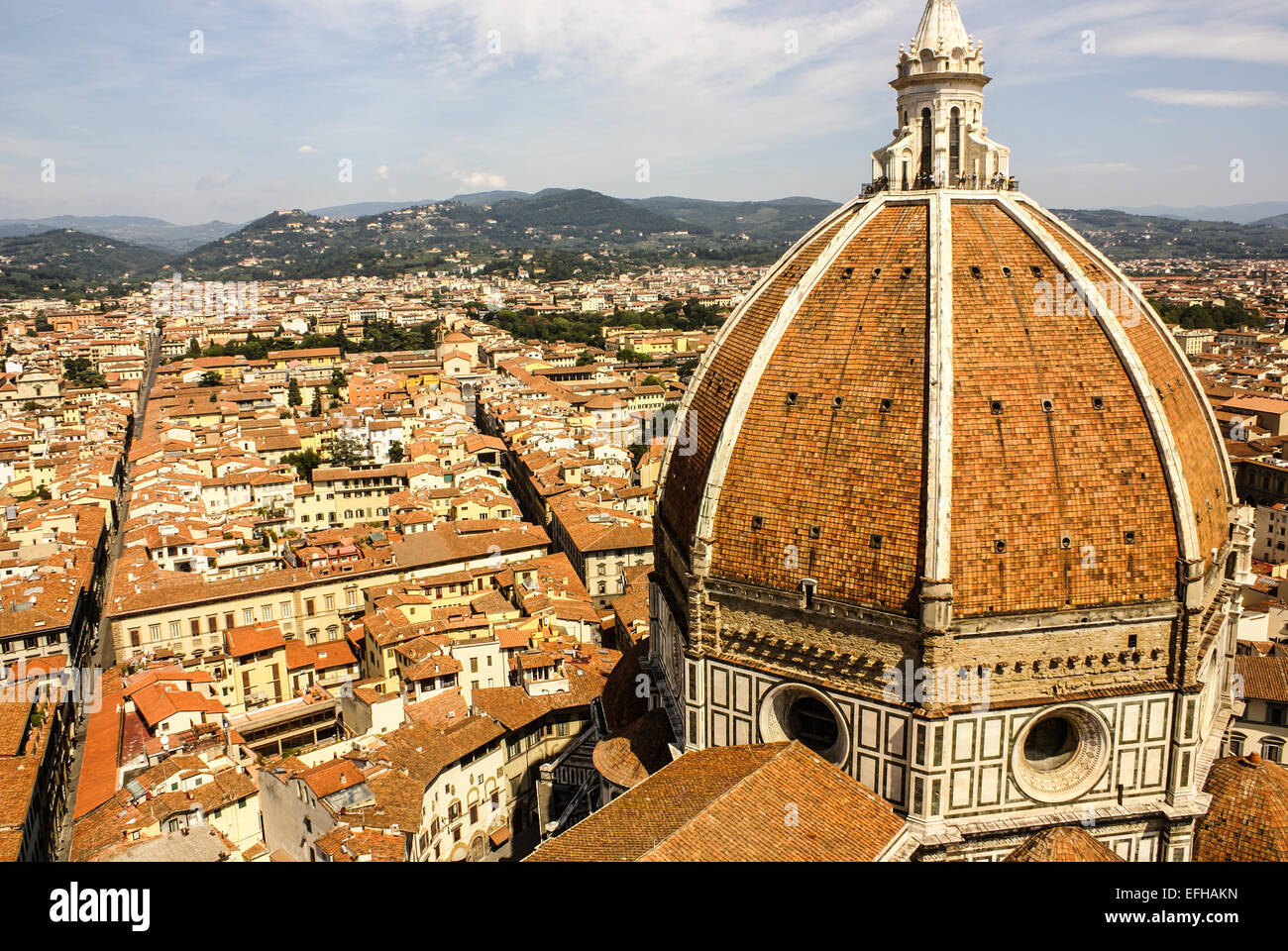 Top view on the Duomo and the historical center of Florence, Ital Stock ...