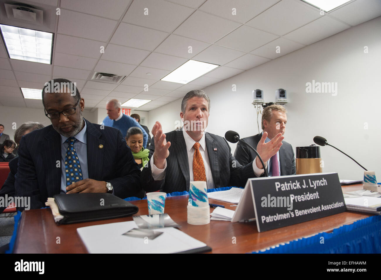 Manhattan, New York, USA. 4th Feb, 2015. PBA President PATRICK LYNCH ...