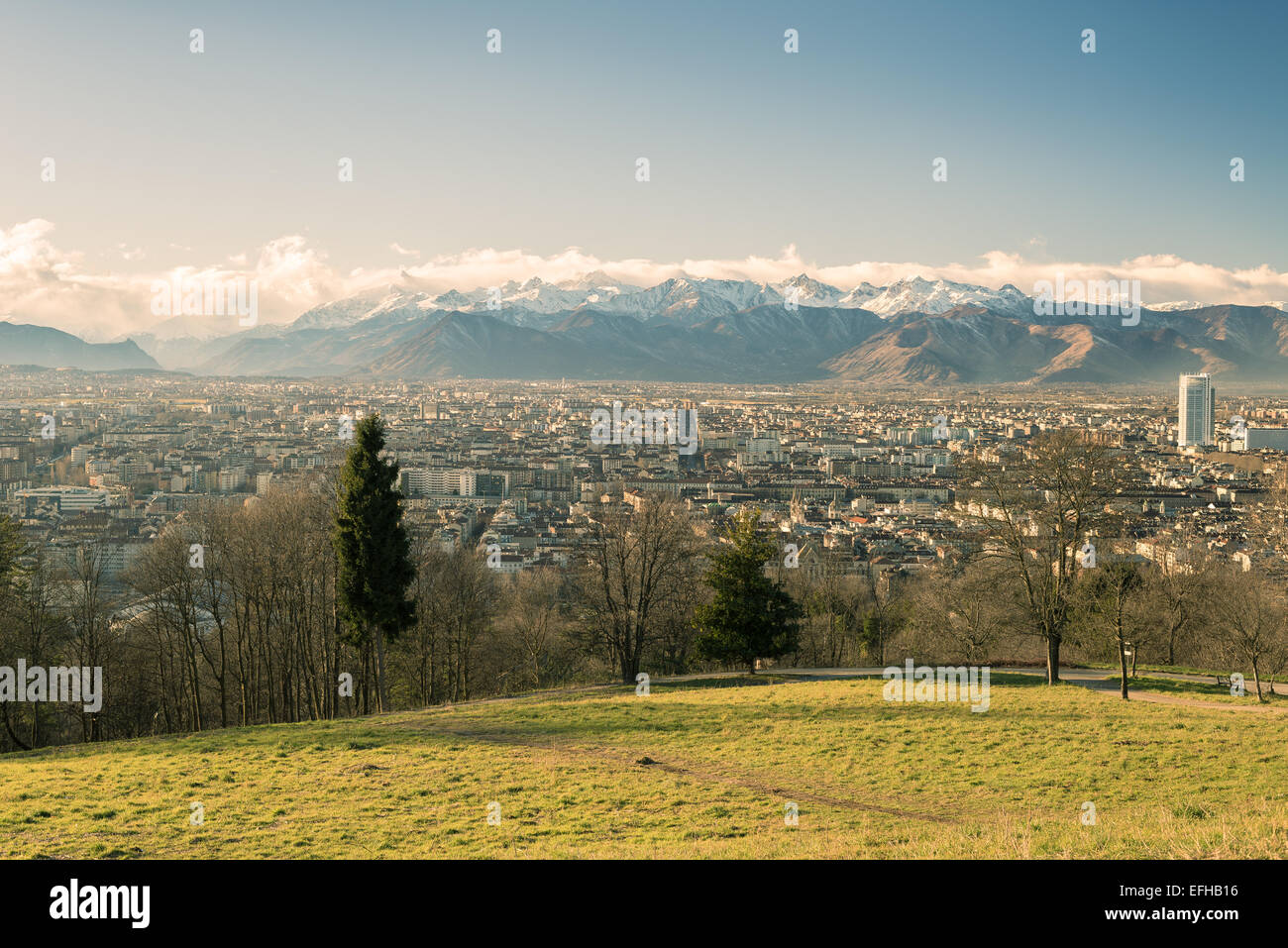 A personal perspective of Torino (Turin), Italy. Panoramic view from ...