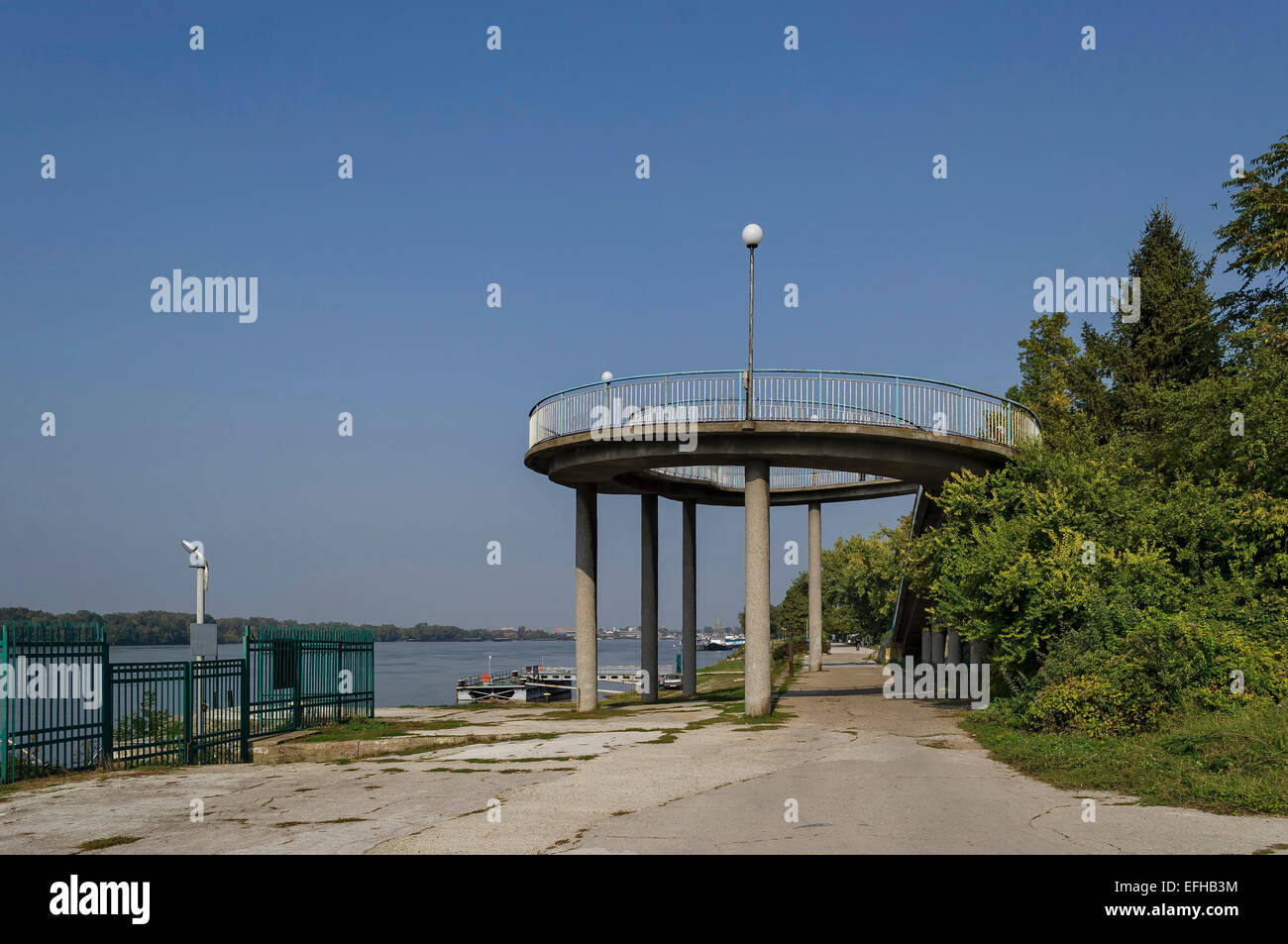 Beginning of the riverside park Ruse along river Danube, Bulgaria Stock ...