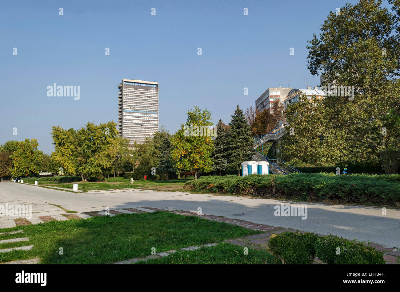 Riverside park in Ruse town along river Danube, Bulgaria Stock Photo ...