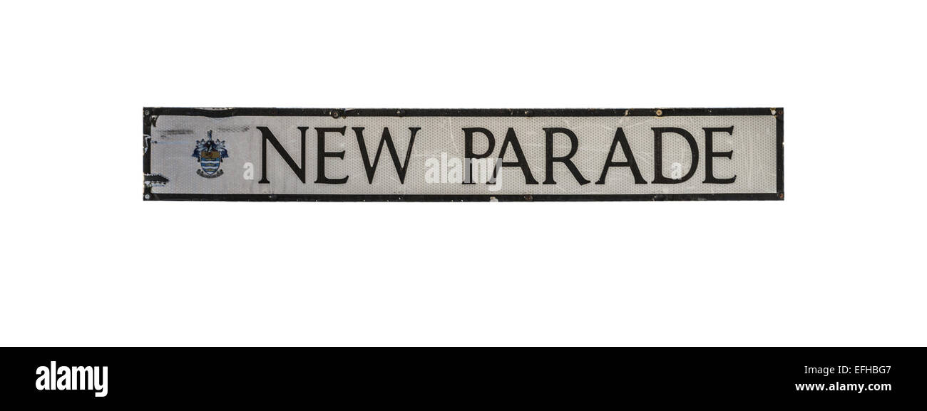 New Parade - street / road name cut-out Stock Photo - Alamy
