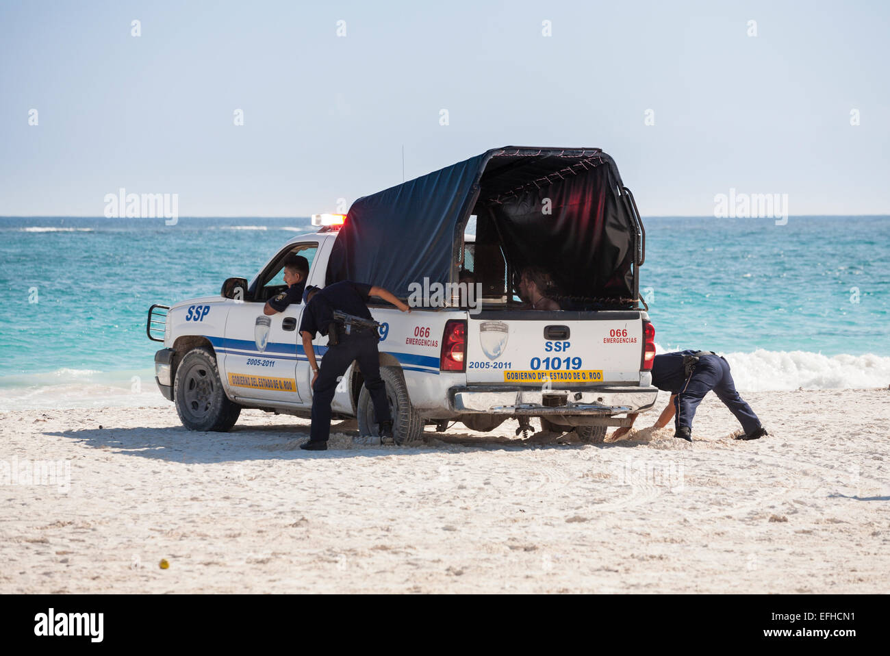 Mexico beach police hi-res stock photography and images - Alamy