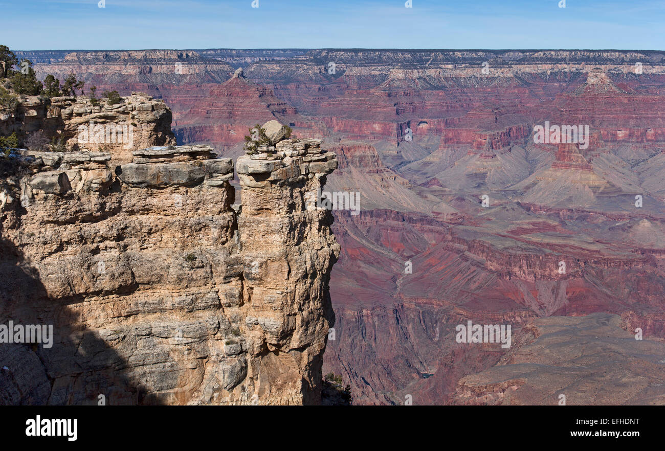 Grand Canyon, Arizona, beautiful lookout to valley gorge panorama Stock ...