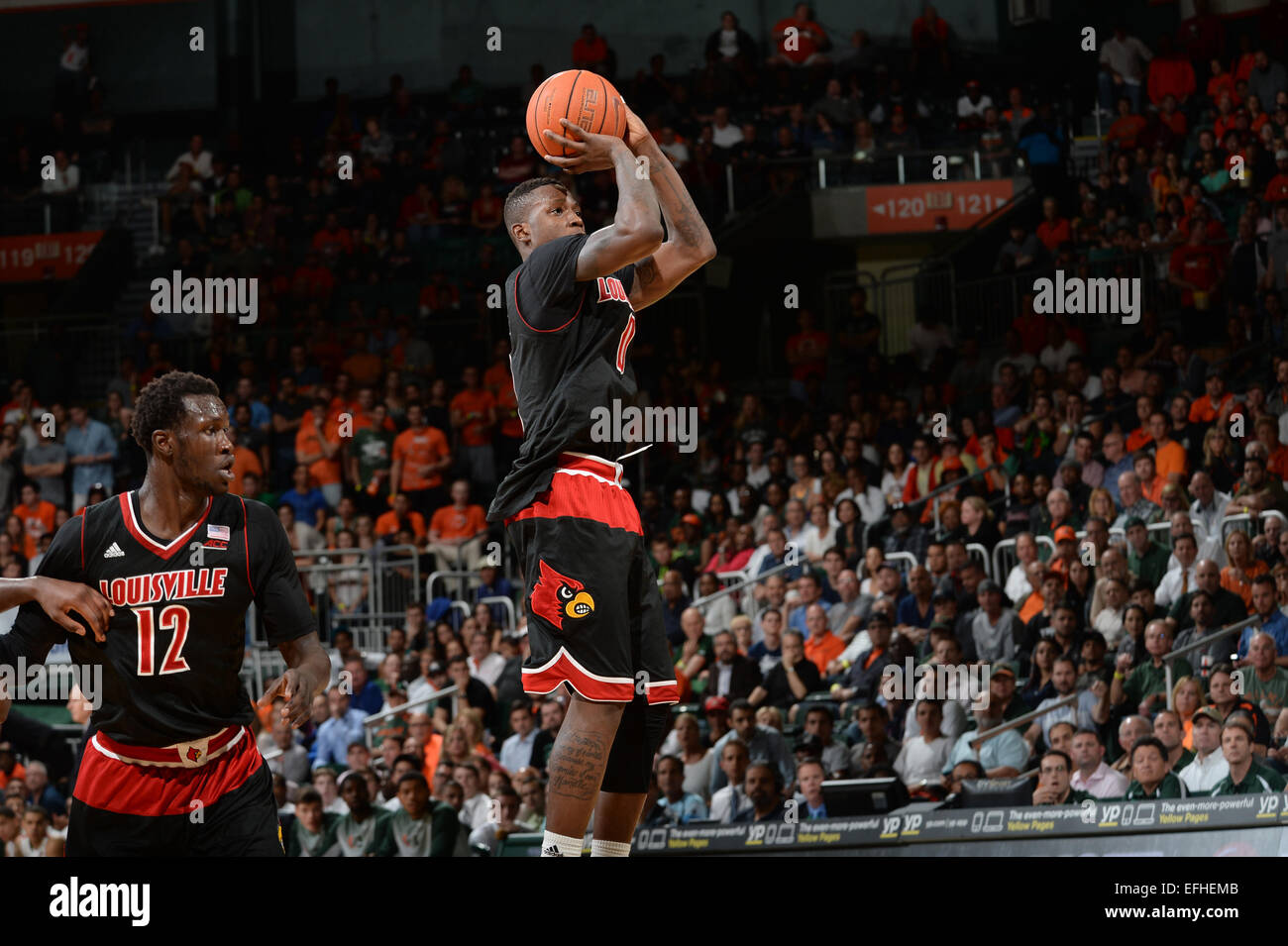 Coral Gables, Florida, USA. 3rd Feb, 2015. Terry Rozier #0 of ...