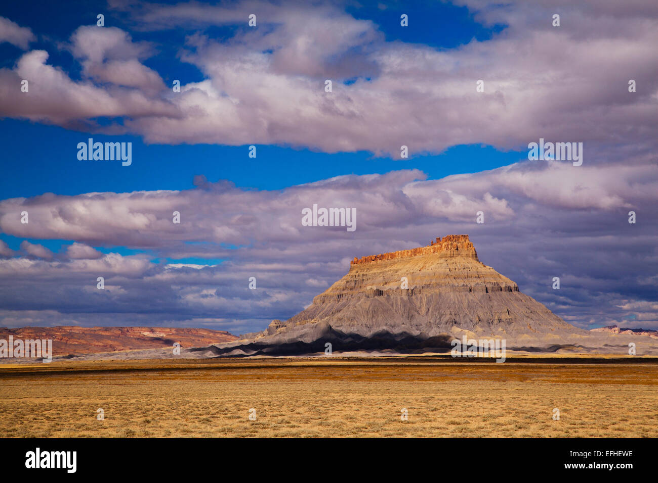 Factory Butte is made from Emery sandstone layered over Blue Gate shale ...